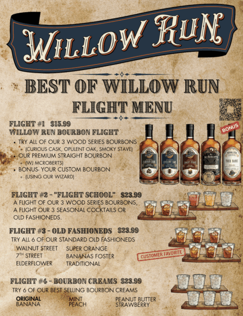 Our Menu & Happy Hour - Willow Run Custom Bourbon